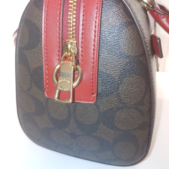 Coach | Bags | Coach Rowan Satchel In Signature Canvas Brown 941 Red ...